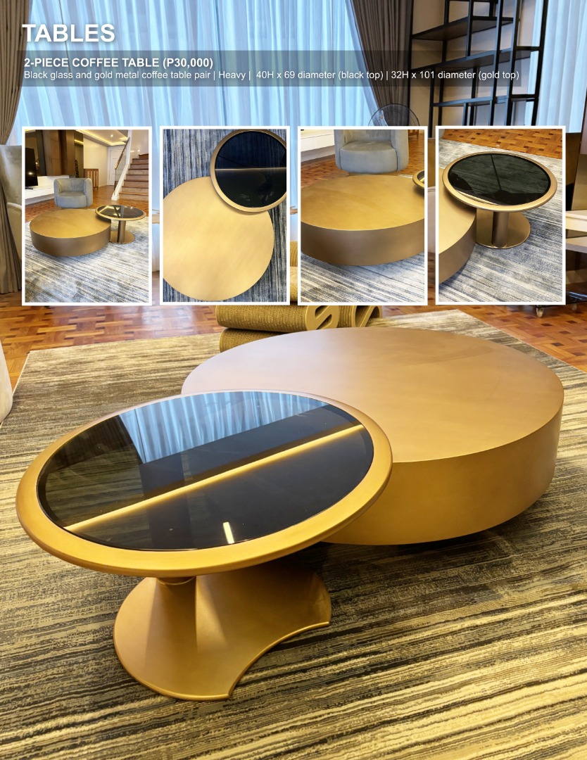 Modern Coffee Table (Black and Gold), Furniture & Home Living ...