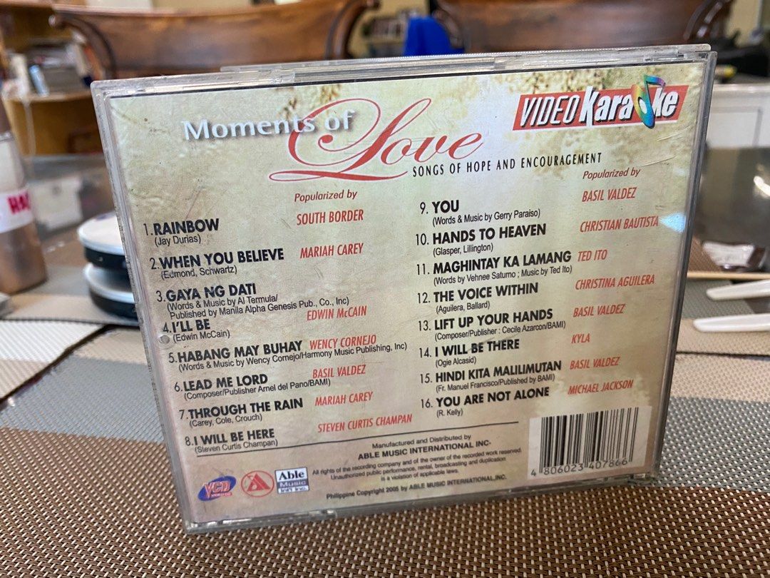 Moments of Love Video CD Karaoke VCD - Original Music - OPM South ...