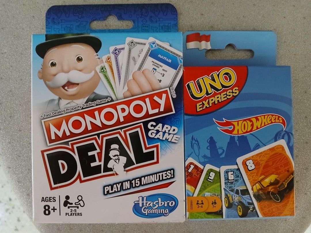 Monopoly Deal & Uno Express Hotwheels Edition by Hasbro Mattel Games ...