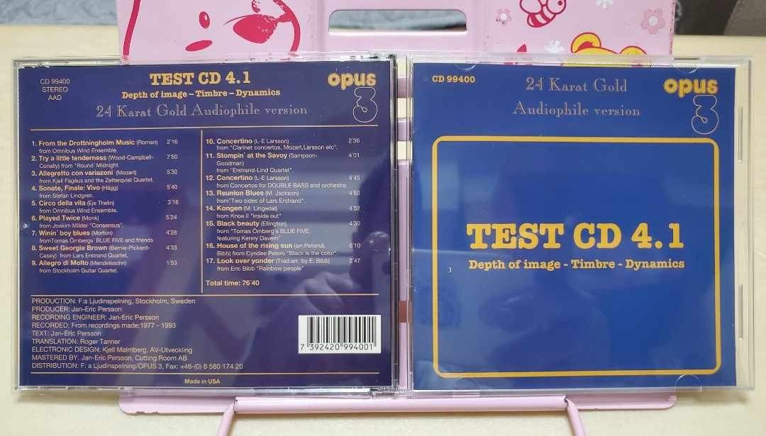 Opus 3 TEST CD 4.1 金碟美國盤 發燒音響示範碟, 書籍、休閒與玩具, 樂器、音樂相關, CD、DVD在旋轉拍賣