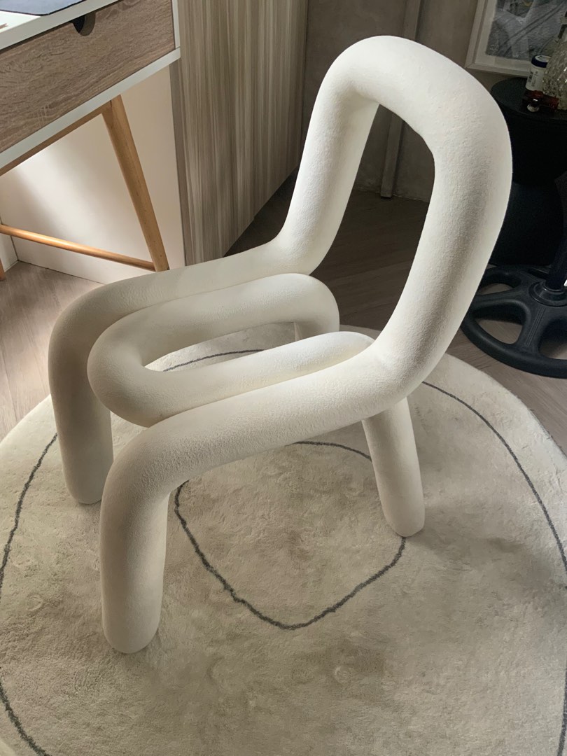 Preloved Off-white Noodle Chair, Furniture & Home Living, Furniture ...