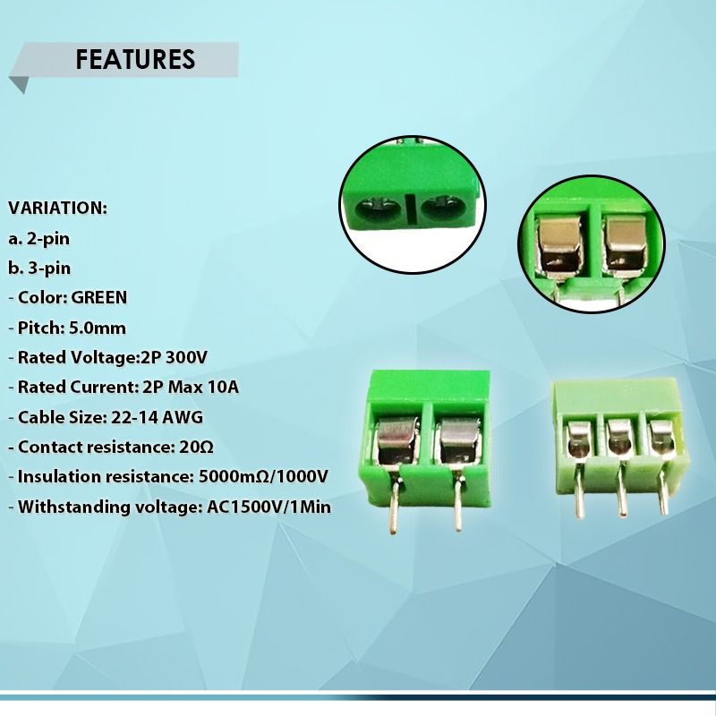 SCREW TERMINAL BLOCK CONNECTOR (1-PC per ORDER), 2P 3P 5mm, BEST FOR ...