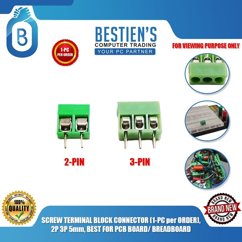 SCREW TERMINAL BLOCK CONNECTOR (1-PC per ORDER), 2P 3P 5mm, BEST FOR ...