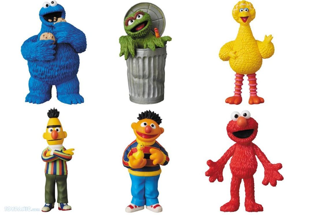 芝麻街 sesame street set medicom vcd elmo cookie monster big bird, 興趣及遊戲 ...