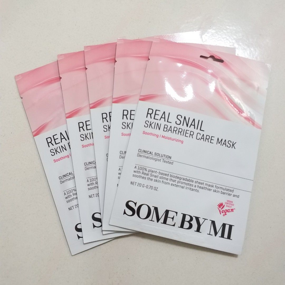 SomeByMi Real Snail Skin Barrier Care Mask (20g) x 5pcs, Beauty ...