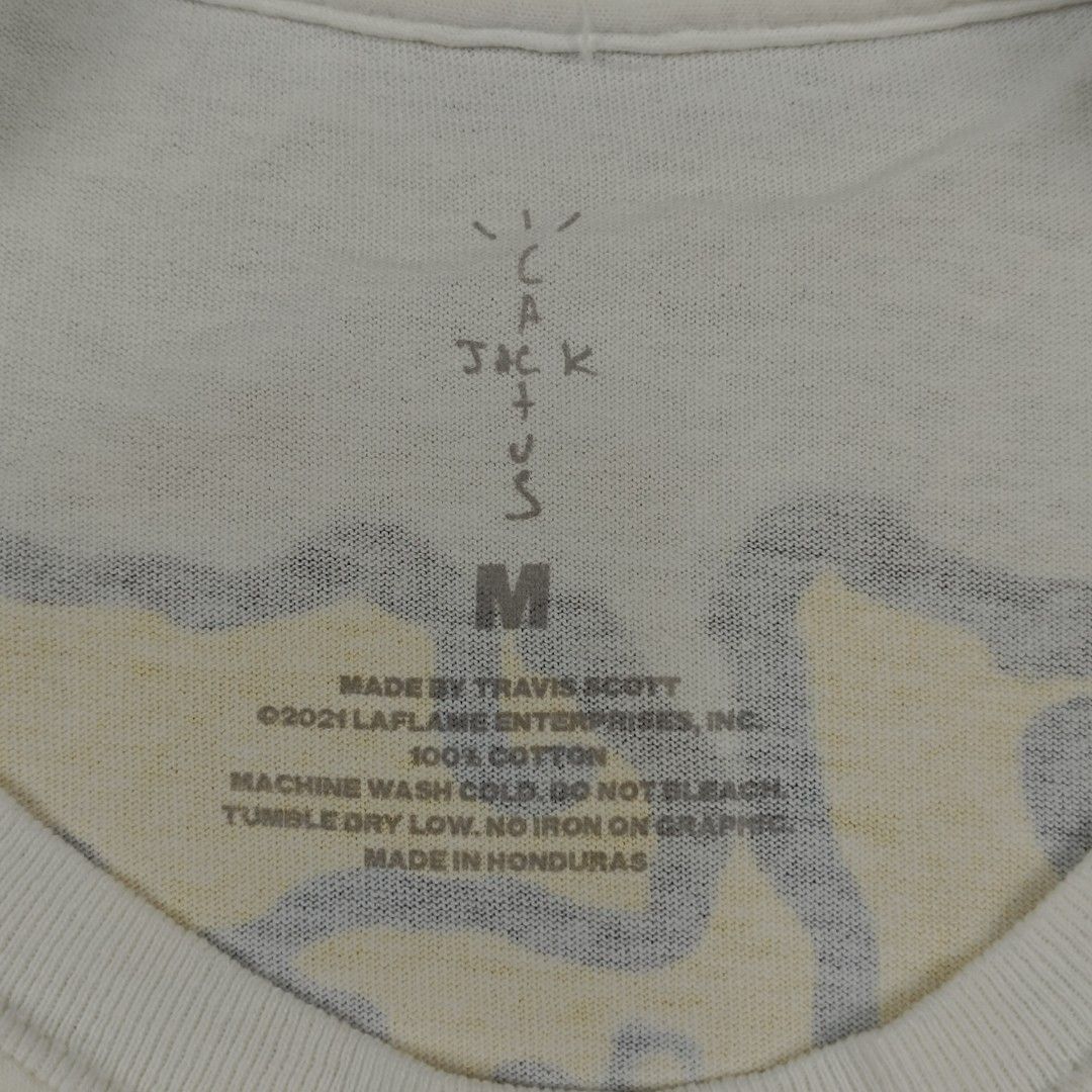 Travis Scott Cactus Jack X KAWS For Fragment Tee Aged Yellow, Fesyen ...