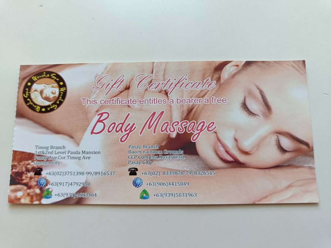 Wensha Spa Gift Certificate, Tickets & Vouchers, Vouchers on Carousell