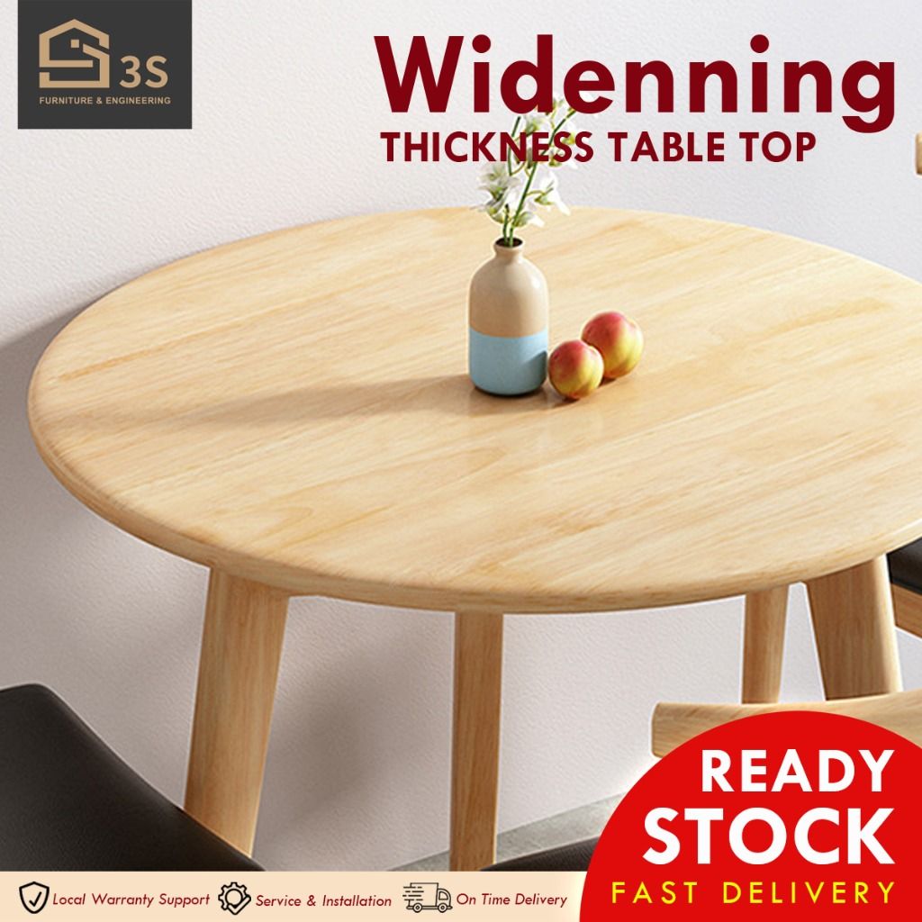 [3S FURNITURE] Elegant and Simple Solid Rubber Wood Dining Table * FREE ...