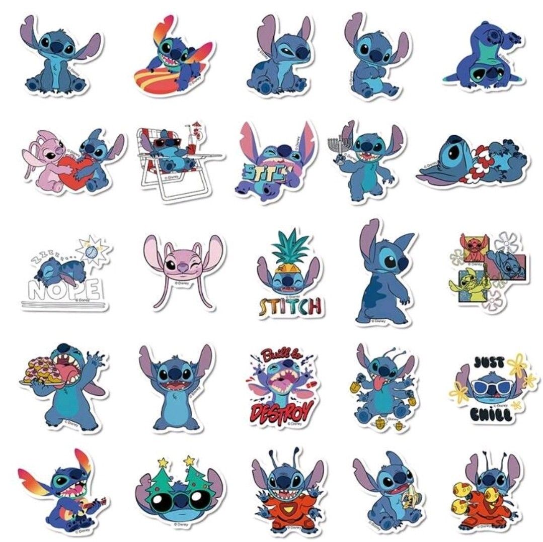 50PCS/SET. LILO AND STITCH WATERPROOF STICKERS!! ALL DIFF DESIGN ...