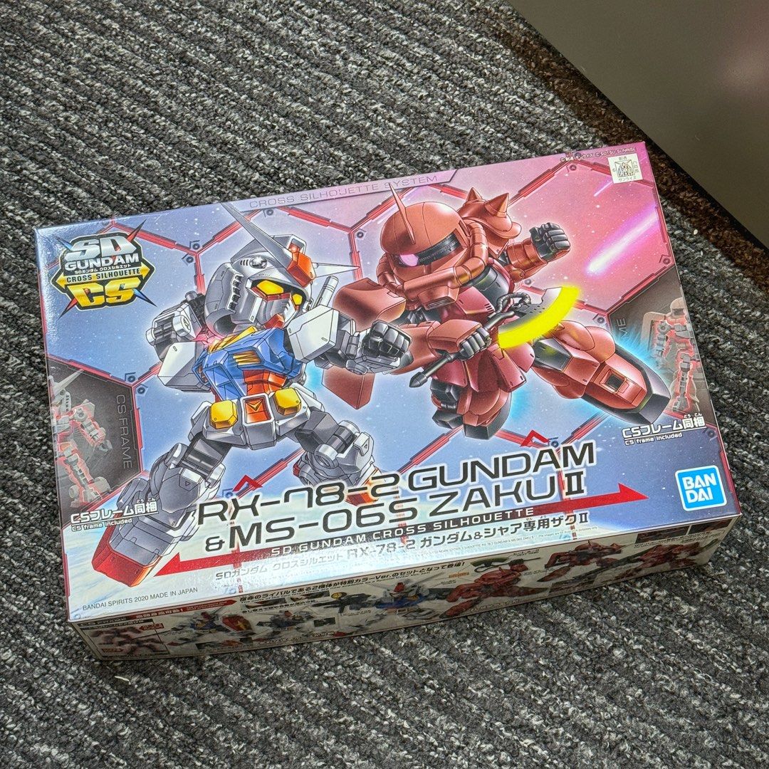 全新 未開封 日本製 Bandai SDCS RX-78–2 Gundam & MS-06S Zaku II SD Gundam Cross Silhouette 高達 渣古 馬沙 紅彗星 ...