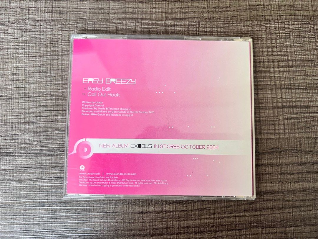 宇多田ヒカル 英語單曲 Easy Breezy Utada Hikaru 宇多田光 宣傳版 美國版, 書籍、休閒與玩具, 樂器、音樂相關 ...