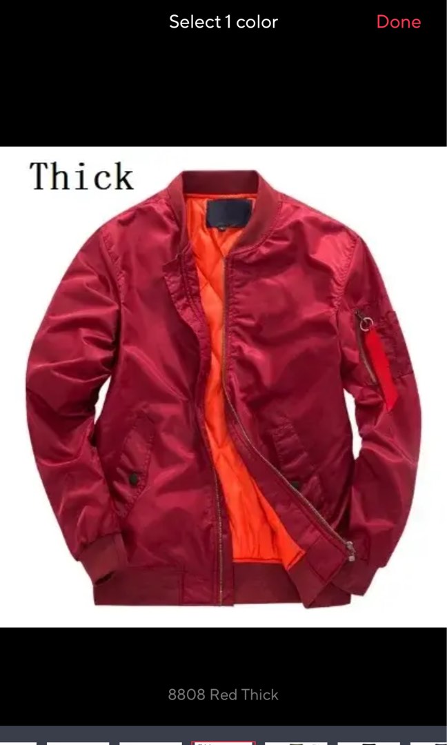 Bomber Red Jacket, Women's Fashion, Coats, Jackets and Outerwear on ...