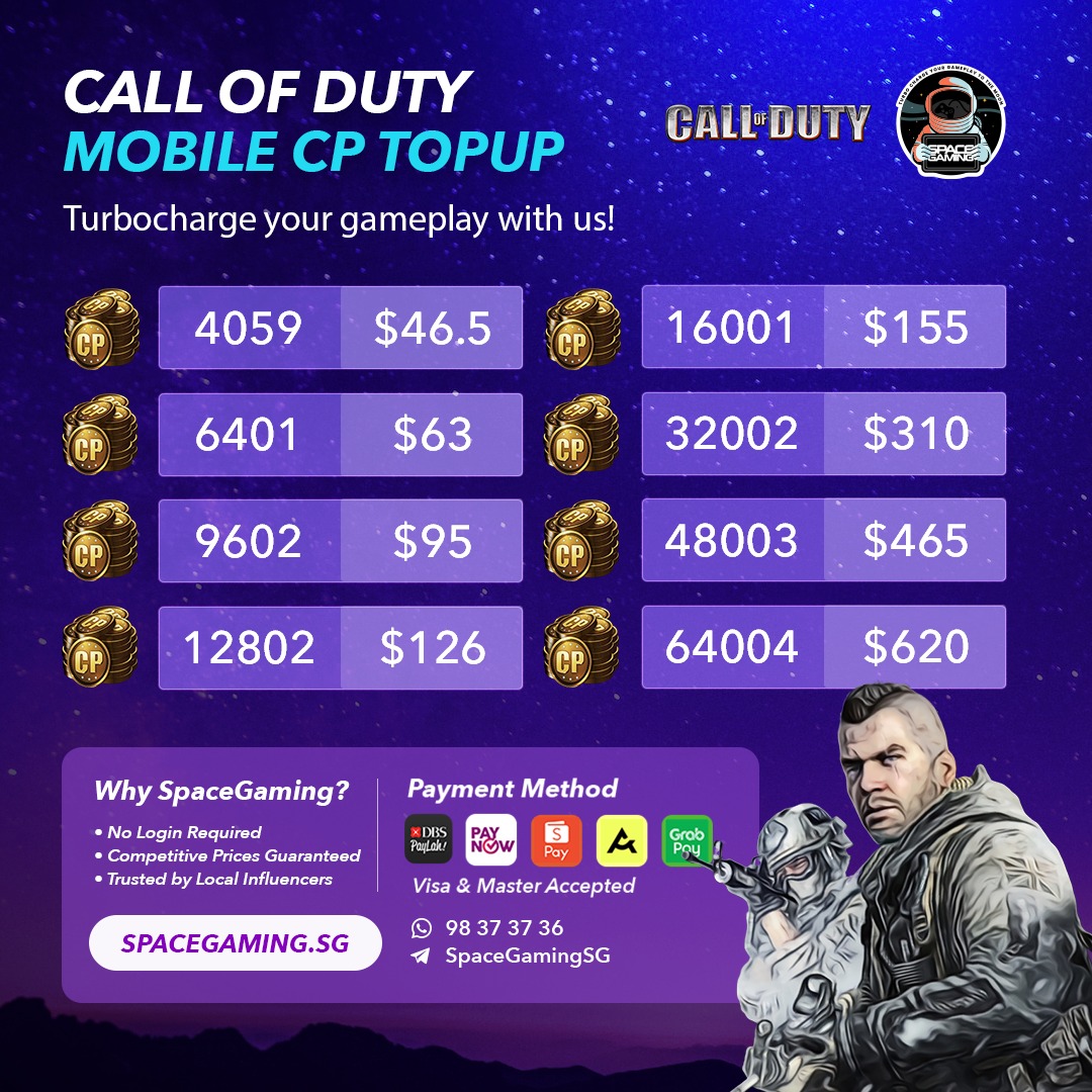 Call of Duty Mobile CODM CP Topup [Cheap, No Login, 3000 Reviews ...