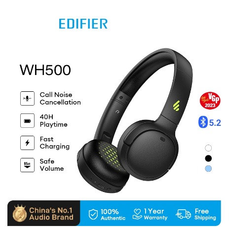 Edifier WH500 Wireless Bluetooth Headphones 40H Playtime Call Noise ...