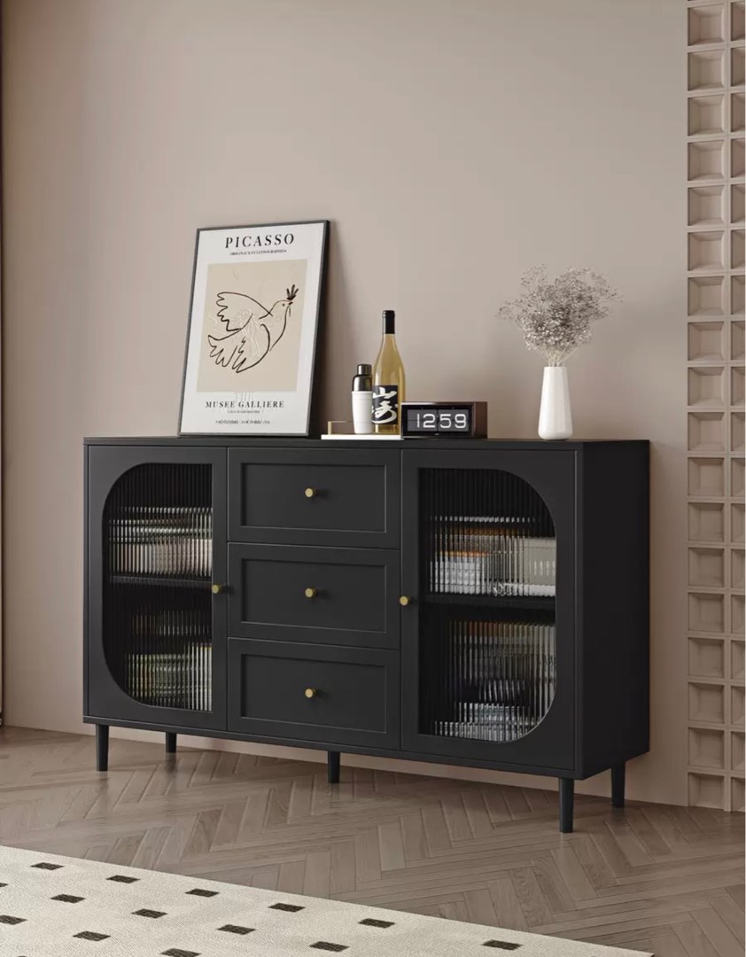 European Shaker Style Sideboard Cabinet / Chest Of Drawers in Glass ...