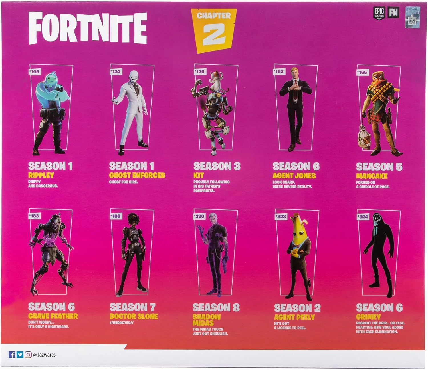 Fortnite Chapter 2 Battle Royale - Ten 4-inch Articulated Figures in ...