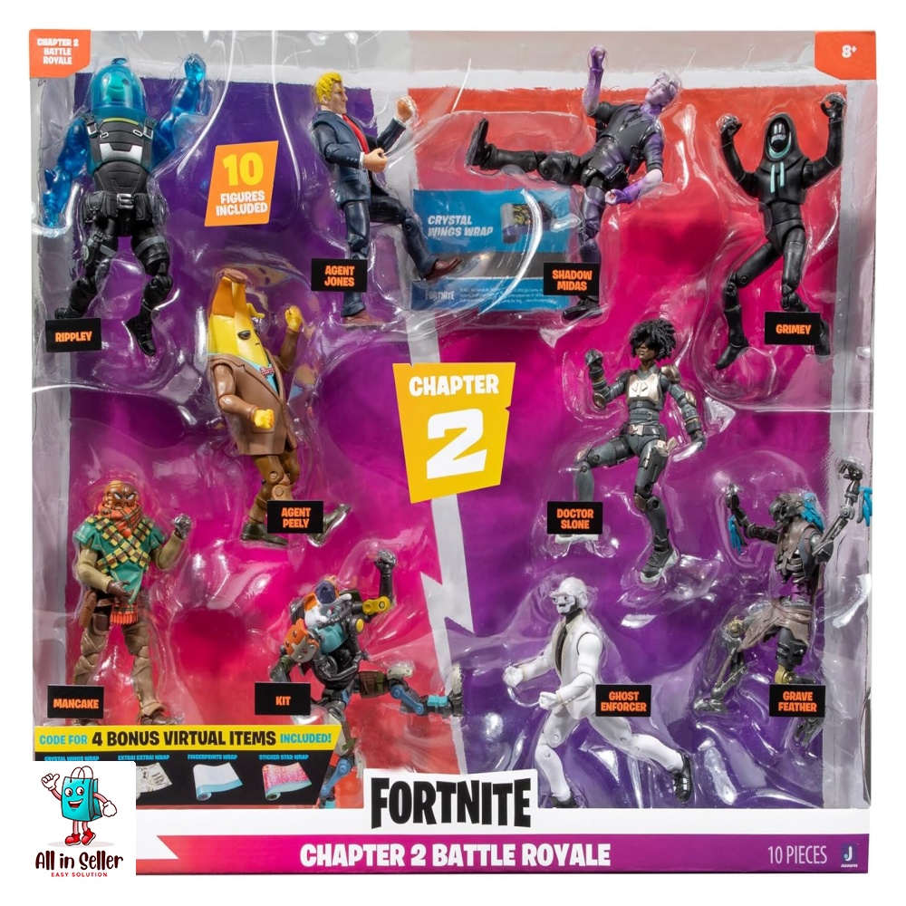 Fortnite Chapter 2 Battle Royale - Ten 4-inch Articulated Figures in ...