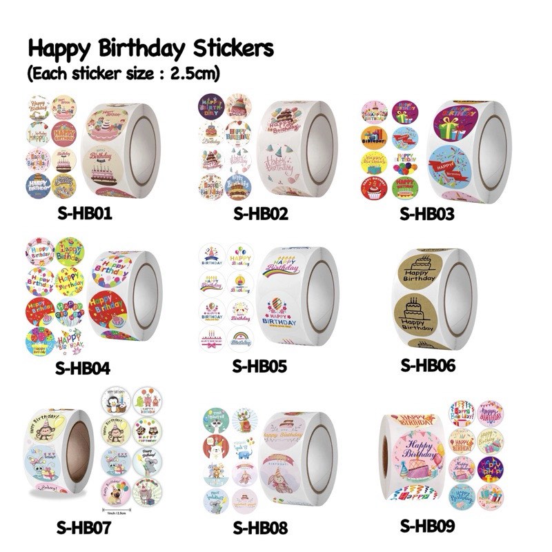 Happy Birthday Stickers Label Decoration for Birthday Gift Goodies ...