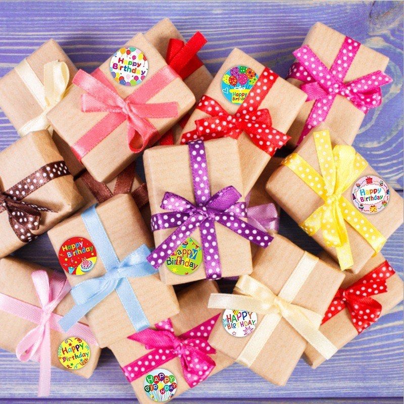 Happy Birthday Stickers Label Decoration for Birthday Gift Goodies ...