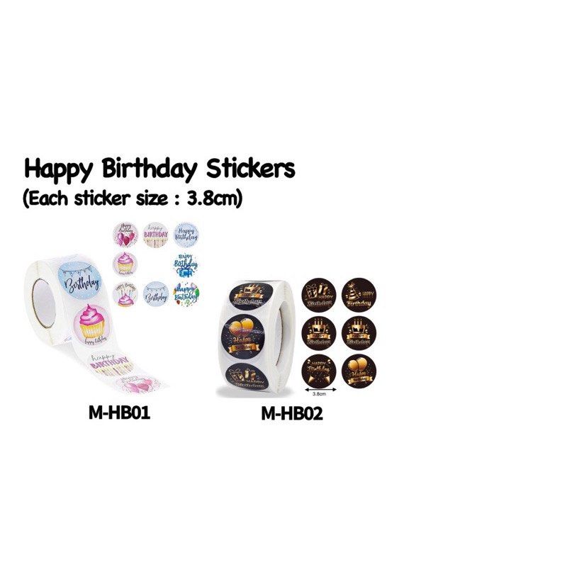 Happy Birthday Stickers Label Decoration for Birthday Gift Goodies ...