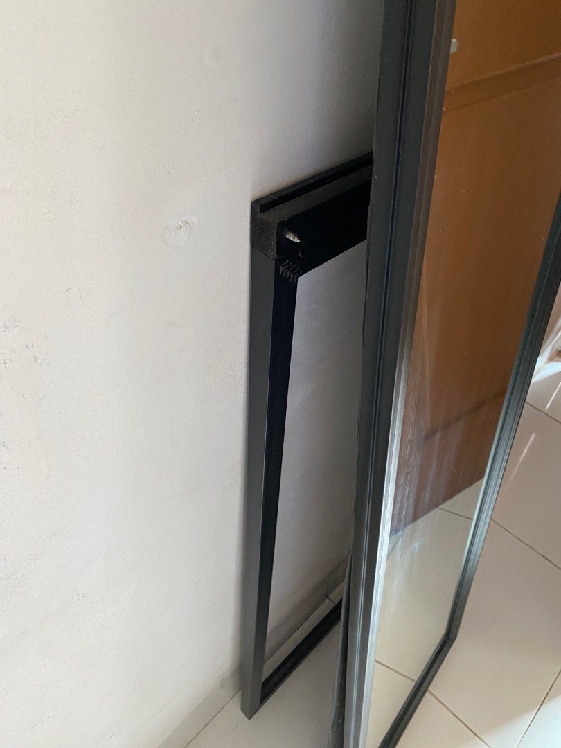 Informa Standing Mirror / Cermin Kaca Minimalist List Hitam, Perabotan ...