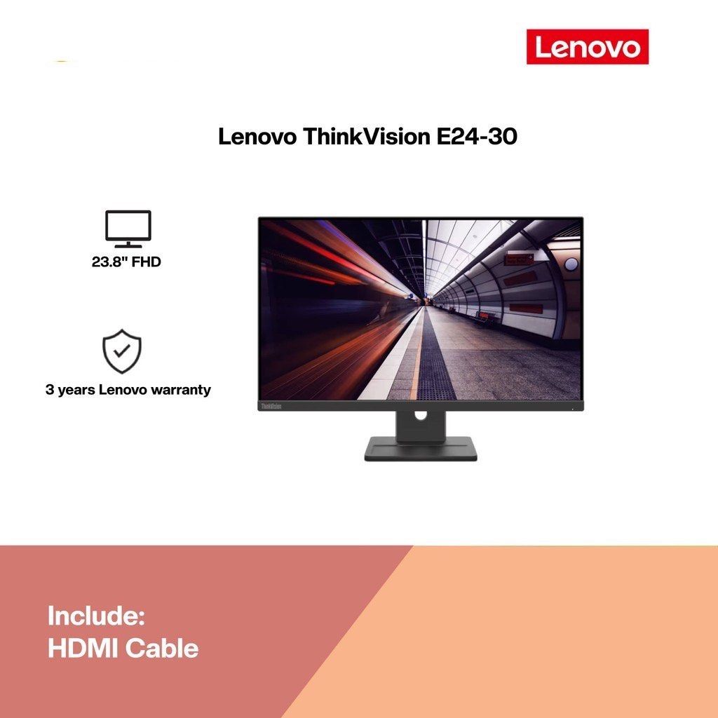 Lenovo ThinkVision E24-30 23.8" Monitor (63EDMAR2WW), Computers & Tech ...
