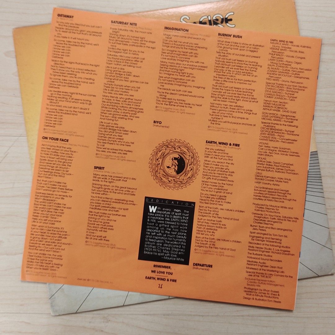 LP Vinyl黑膠 1976 Earth, Wind & Fire - Spirit, Hobbies & Toys, Music ...