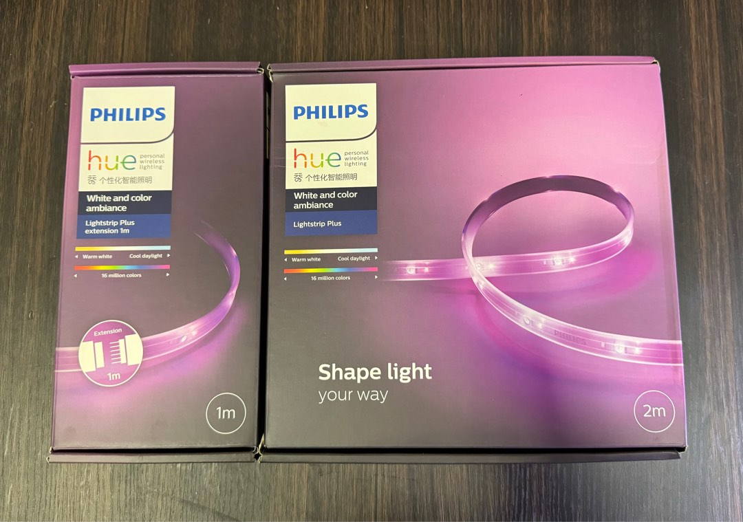 Philips Hue LED Strip 2M + 1M combo, Furniture & Home Living, Lighting ...