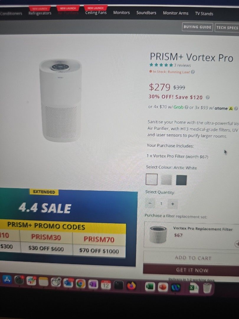 PRISM+ Vortex pro, TV & Home Appliances, Air Purifiers & Dehumidifiers ...