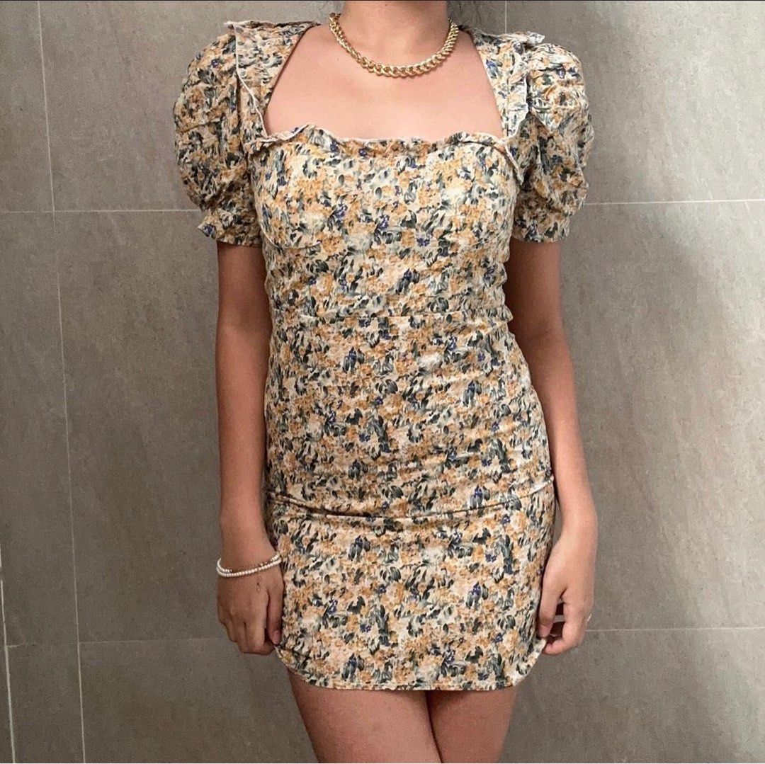 Short Dress Flower Bunga Sabrina Fairy Cottage Core Coquette Victorian ...