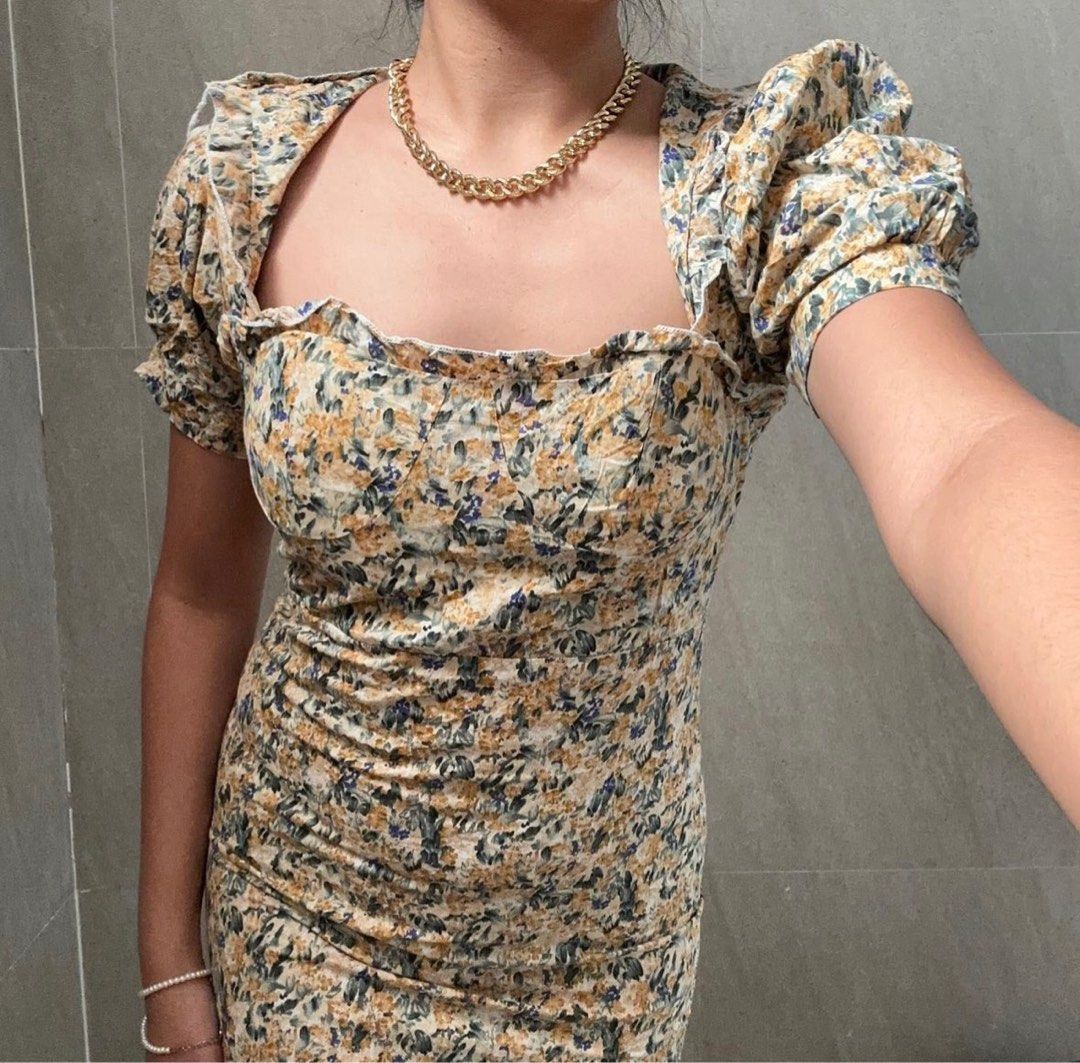 Short Dress Flower Bunga Sabrina Fairy Cottage Core Coquette Victorian ...