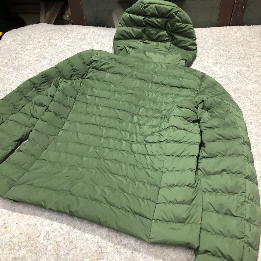 UNIQLO Ultra Light Down Hooded Puffer Puff Jacket Green Winter Snow ...
