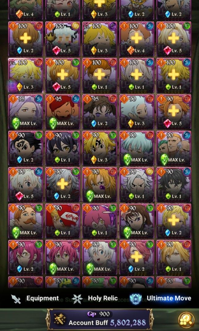 7DS Seven Deadly Sins Grand Cross High End Account, Video Gaming, Video ...