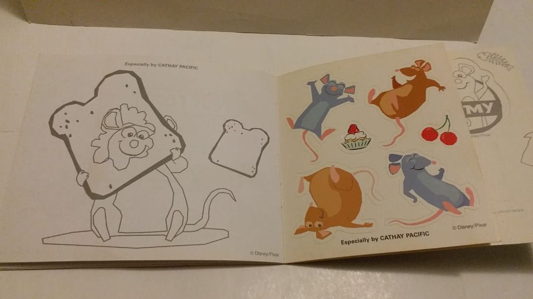 五星級大鼠 Ratatouille Disney Pixar 迪士尼 國泰航空Cathay Pacific 兒童填色冊 貼紙書籤 填色簿 遊戲 ...