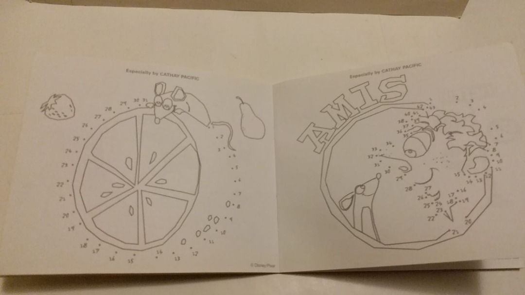 五星級大鼠 Ratatouille Disney Pixar 迪士尼 國泰航空Cathay Pacific 兒童填色冊 貼紙書籤 填色簿 遊戲 ...