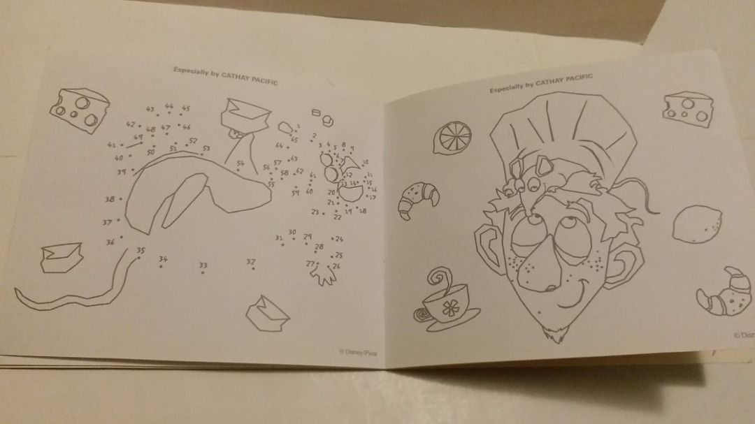 五星級大鼠 Ratatouille Disney Pixar 迪士尼 國泰航空Cathay Pacific 兒童填色冊 貼紙書籤 填色簿 遊戲 ...