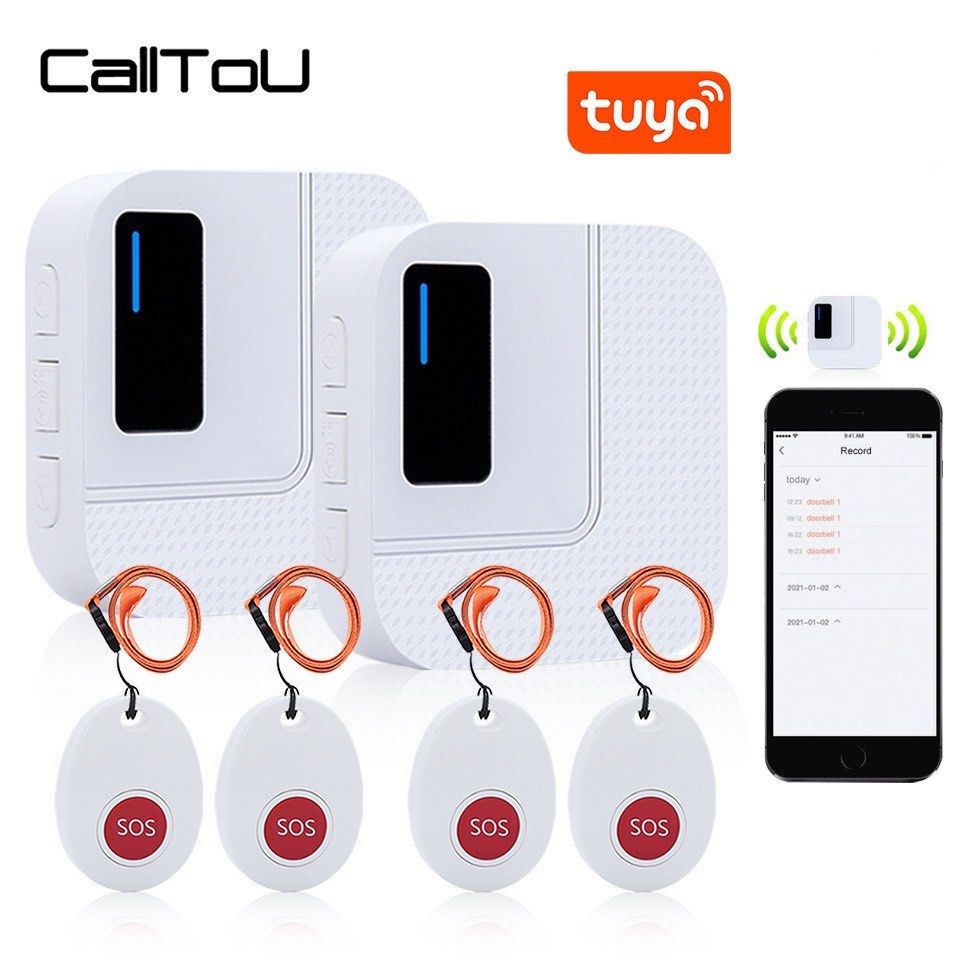 CallToU WiFi Tuya Smart Caregiver Pager SOS Buzzer Alarm Panic Button ...