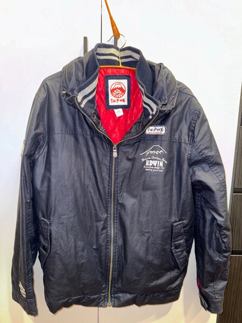 EDWIN 江戶勝 外套 軍裝外套 夾克 連帽 ma-1 飛行, 他的時尚, 外套、夾克、大衣在旋轉拍賣