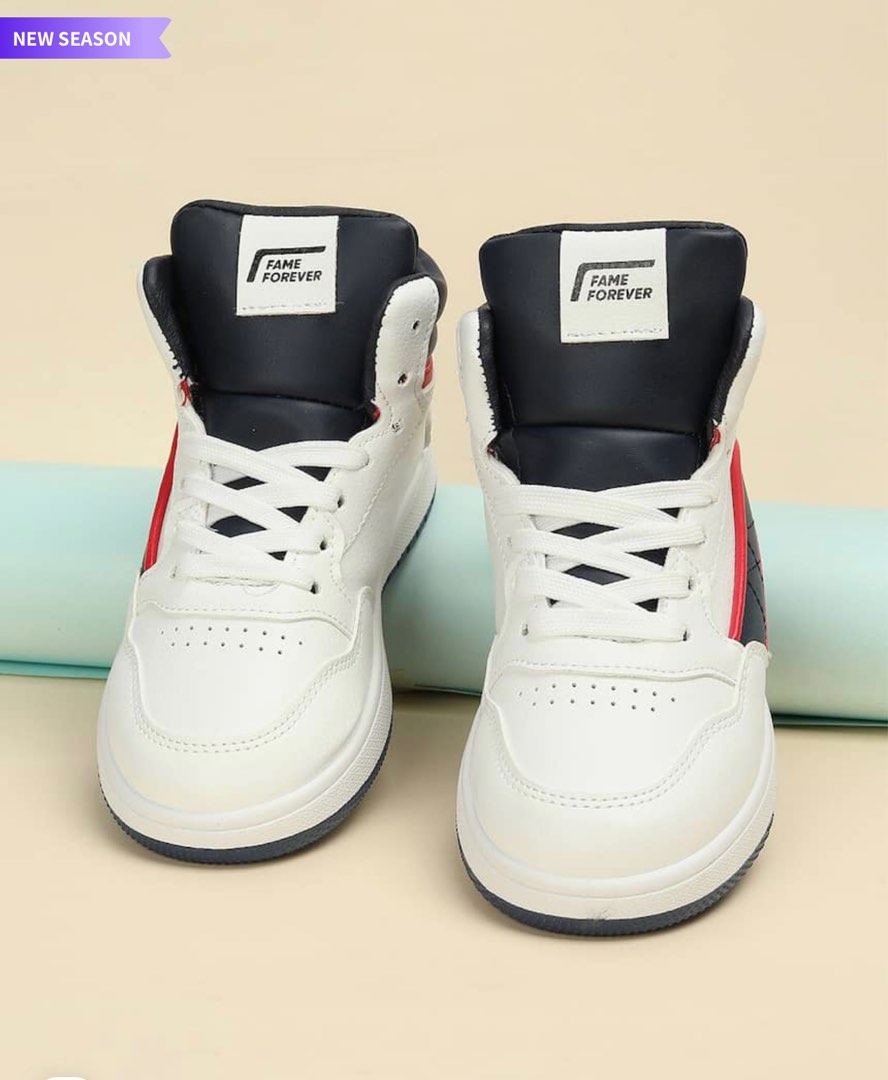 Fame forever kids high cut white shoes, Babies & Kids, Babies & Kids ...