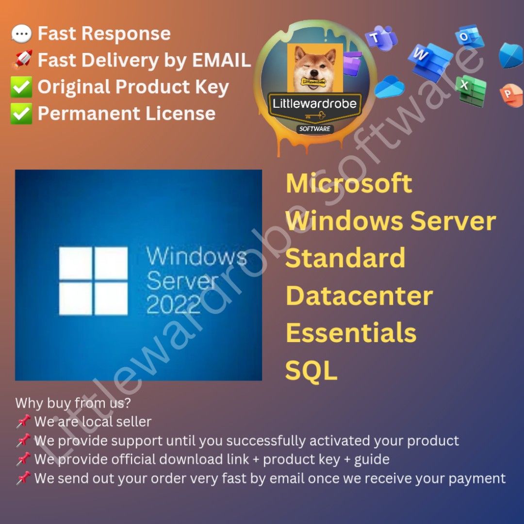 GENUINE PERMANENT LICENSE WINDOWS SERVER 2008/2012/2016/2019/2022 ...