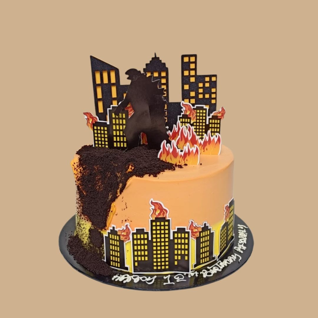 Halal-Certified Godzilla Inspired Themed Cake, Food & Drinks, Homemade ...