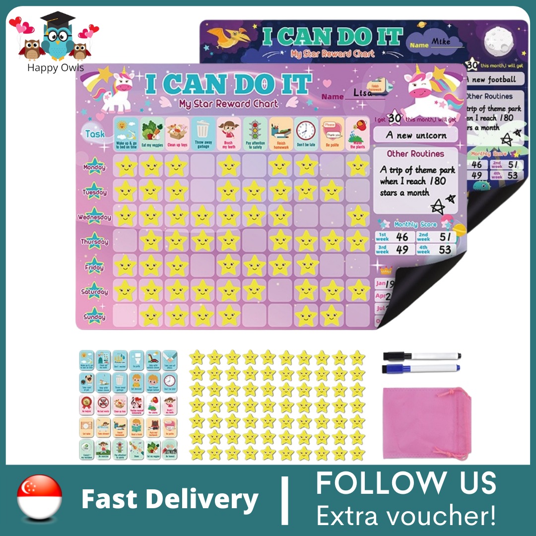 Magnetic Reward Chart Board/ Customizable weekly calendar routine/ Good ...