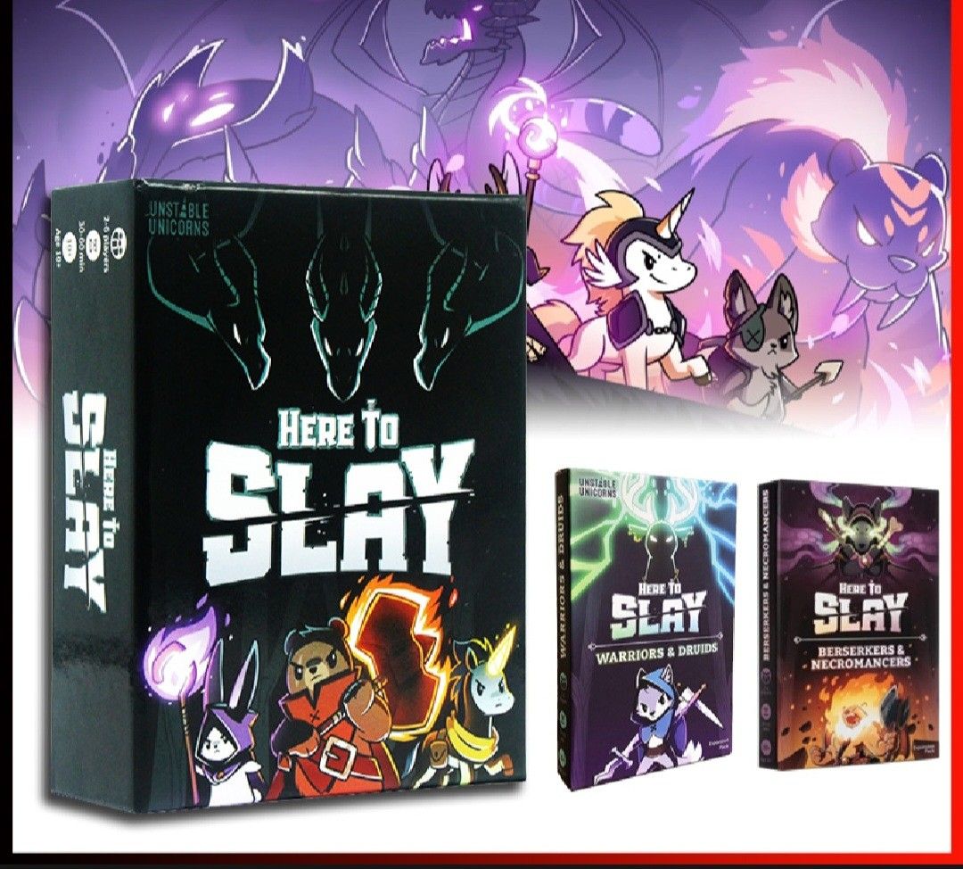 Here To Slay Complete Set - Base Game + ALL 3 Expansions, Hobbies ...