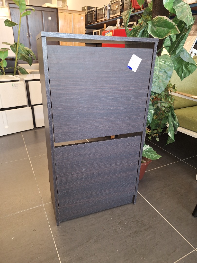 IKEA BISSA Shoe cabinet with 2 compartments, black-brown, | Kabinet ...