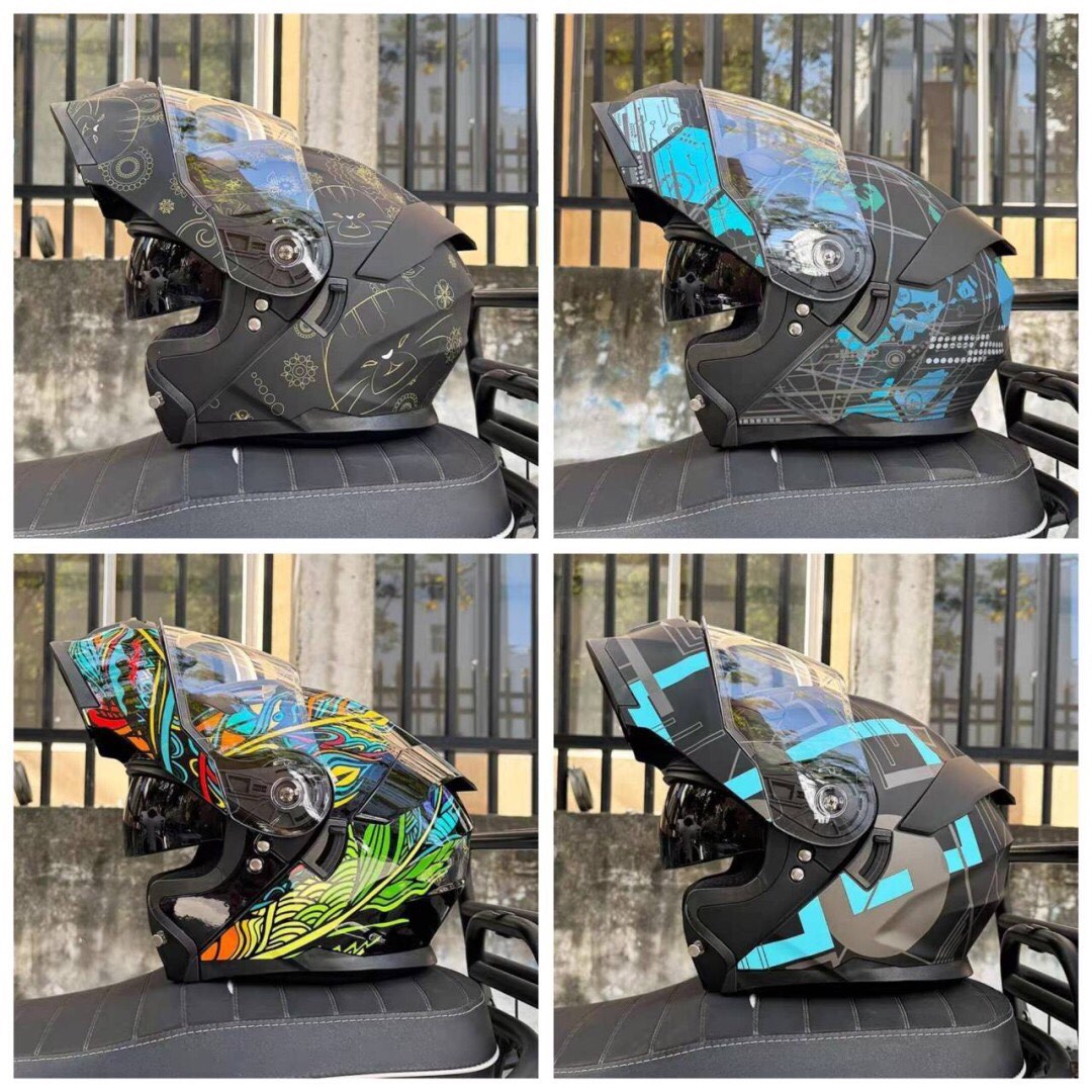 JIEKAI modular motorbike helmet with DOT certificate and double visor ...