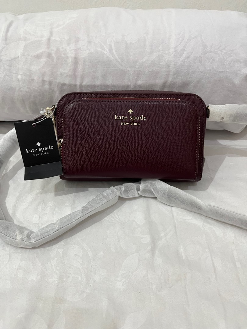 KATE SPADE MAROON MINI MAG TAS MERAH LUXURY ORIGINAL SLING BAG ...