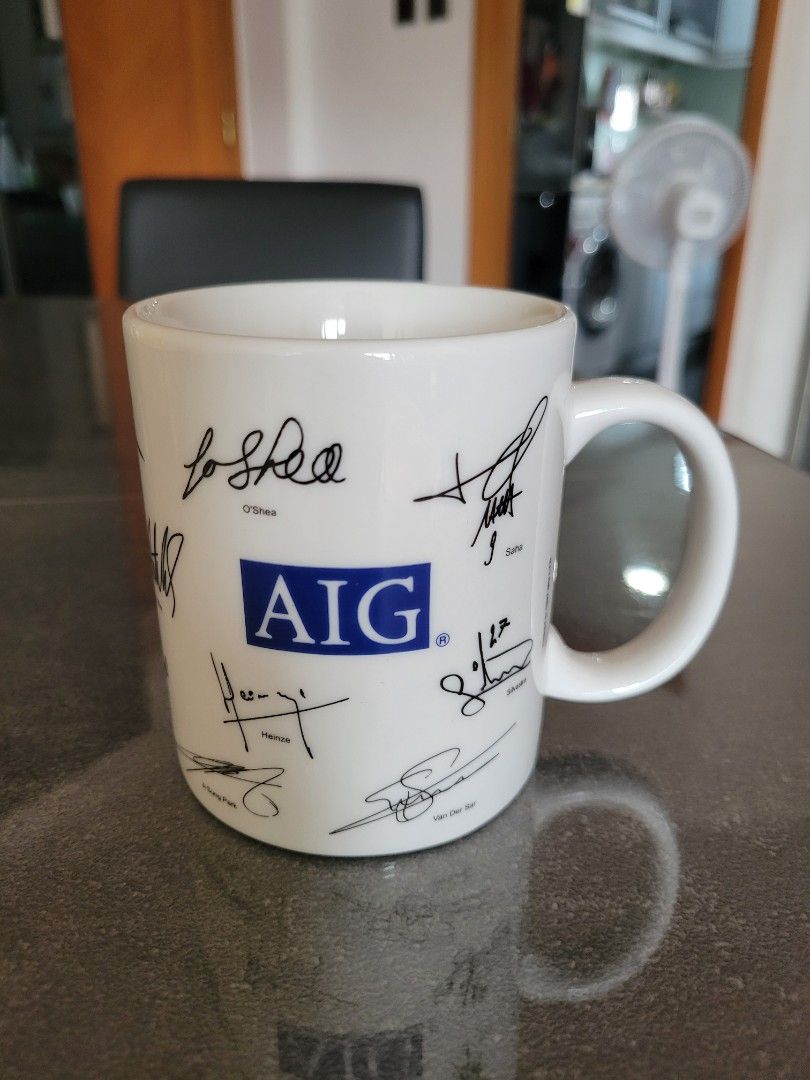 【絕版】Manchester United AIG Limited Edition Mug with Printed Signatures ...