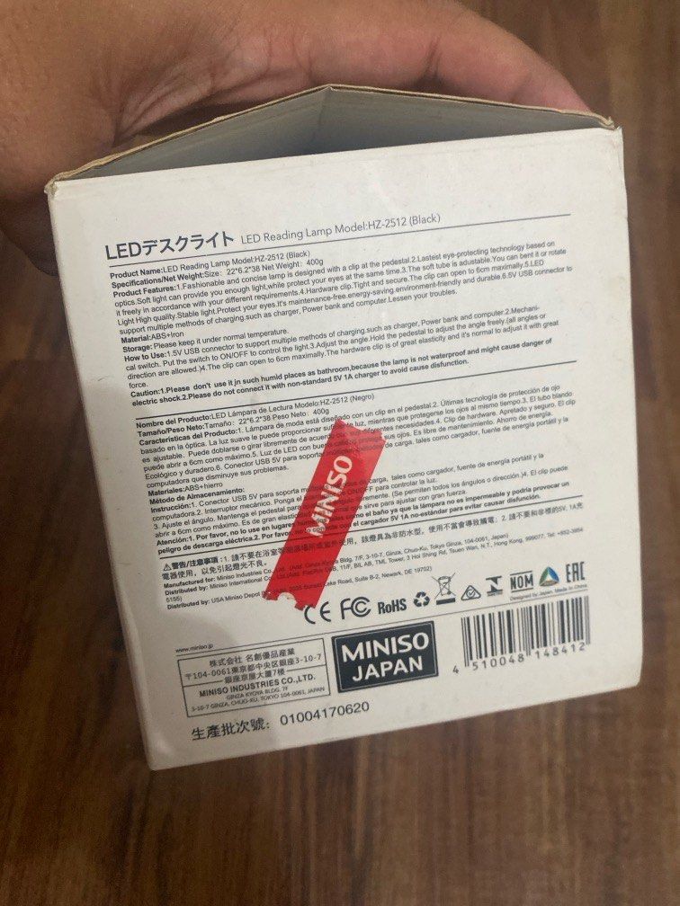 Miniso LED Reading Lamp Model: HZ-2512, Elektronik, Bagian Komputer ...