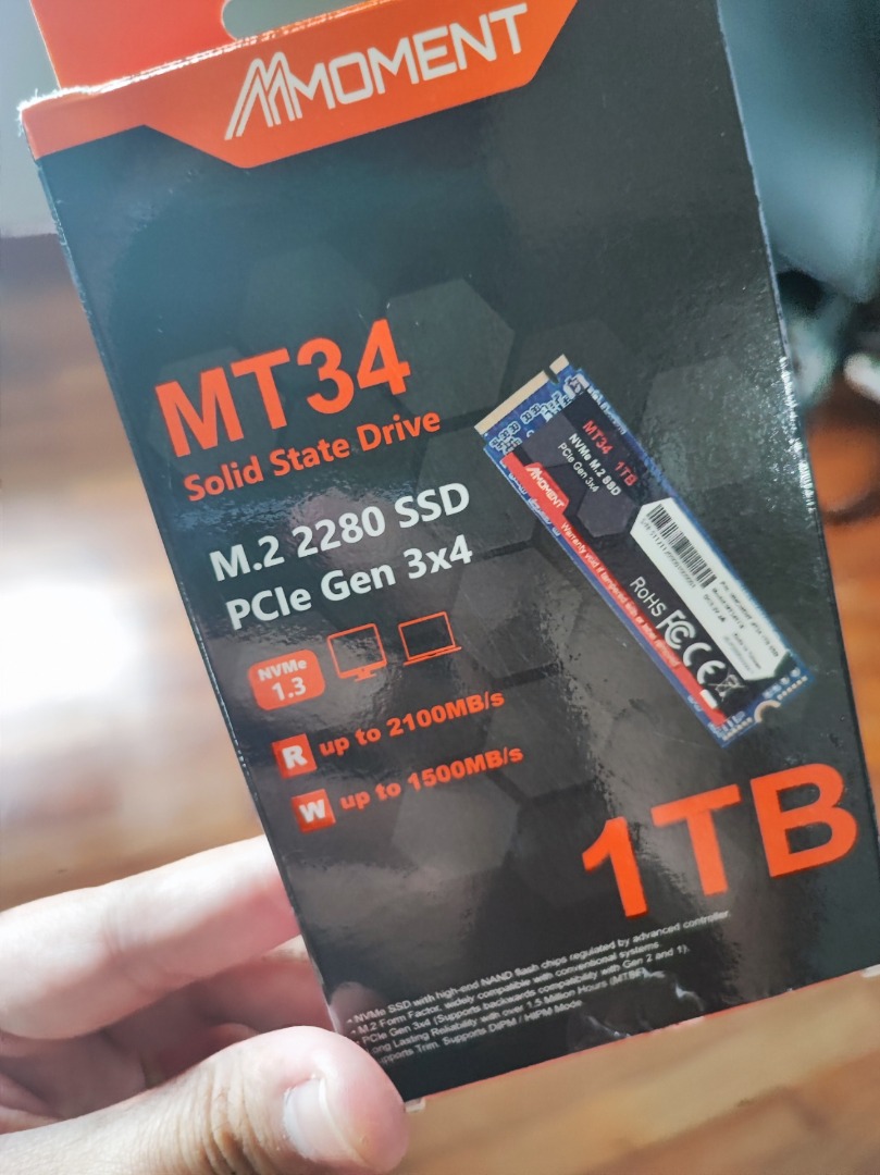 1TB PCIe NVMe M.2 SSD, Gen3.0X4, Computers & Tech, Parts & Accessories ...