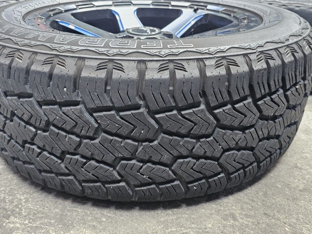 Overland mags with All terrain tires 20 inch 6x139, Car Parts ...